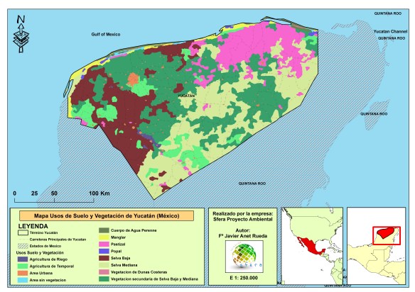 Mapa Usos Suelo y Vegetación de Yucatán (México) - Sfera Proyecto ...